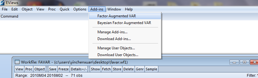 Eviews9 FAVAR ADDIN插件 - 经管之家