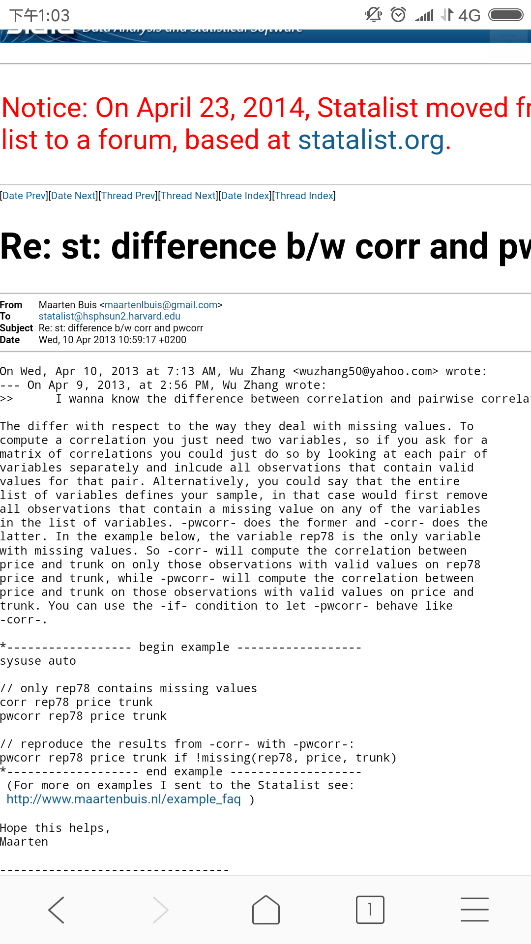 pwcorr与corr学习心得 - Stata专版 - 经管之家
