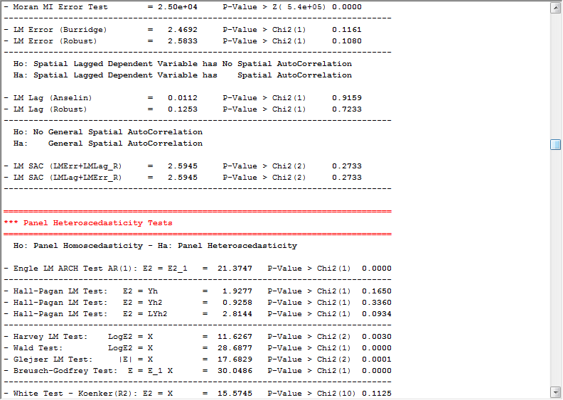 stata面板空间计量模型选择LM检验结果怎么看呢 - Stata专版 - 经管之家