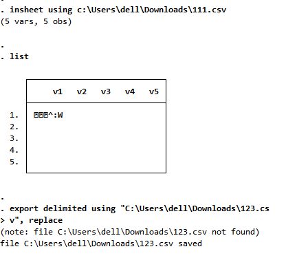 STATA导入CSV文件后观测数据丢失 - Stata专版 - 经管之家
