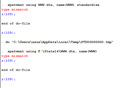 空间计量经济矩阵type mismatch - Stata专版 - 经管之家