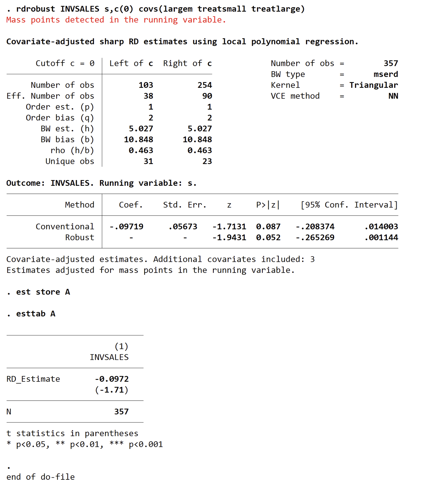 rdrobust如何显示协变量系数 - Stata专版 - 经管之家