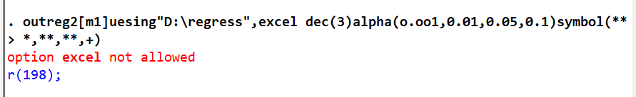 用outreg2命令导出分析结果，显示option excel not allowed是什么原因啊？求教 - Stata专版 - 经管之家