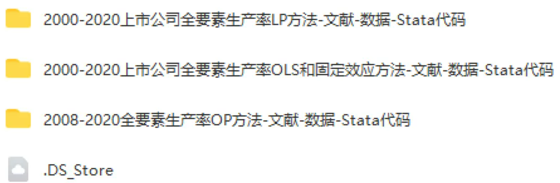 全要素生产率op法lp法ols和固定效应法 文献 数据 Stata代码2008 2020年 经管文库(原现金交易版) 经管之家原
