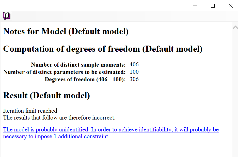 用amos做结构方程模型分析，运行时总是“xx:Default model”，请问这是怎么回事呢？ - 经管之家