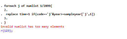 stata多期did安慰剂检验，报错invalid numlist has too many elements，如何解决 - Stata专版 - 经管之家
