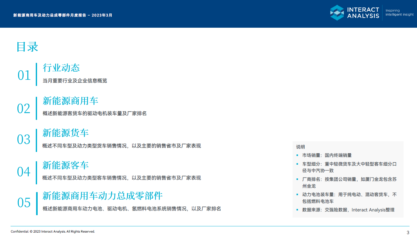 Interact Analysis：2023年3月中国新能源商用车及动力总成零部件月报 - 行业分析报告 - 经管之家