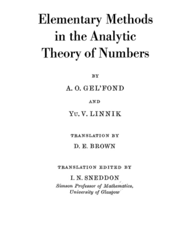 Elementary methods in the analytic theory of numbers - 经济金融数学专区 - 经管之家(原人大经济论坛)