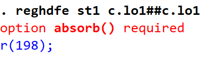 reghdfe指令报错option absorb() required应该该如何解决？ - Stata专版 - 经管之家